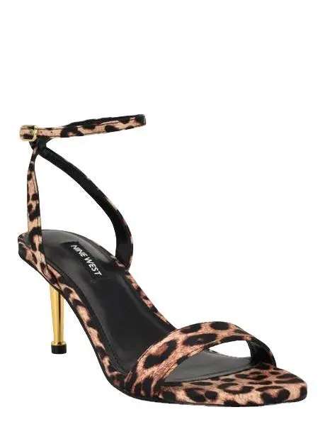 Nine West Anny Strappy Sandals - Dark Natural
