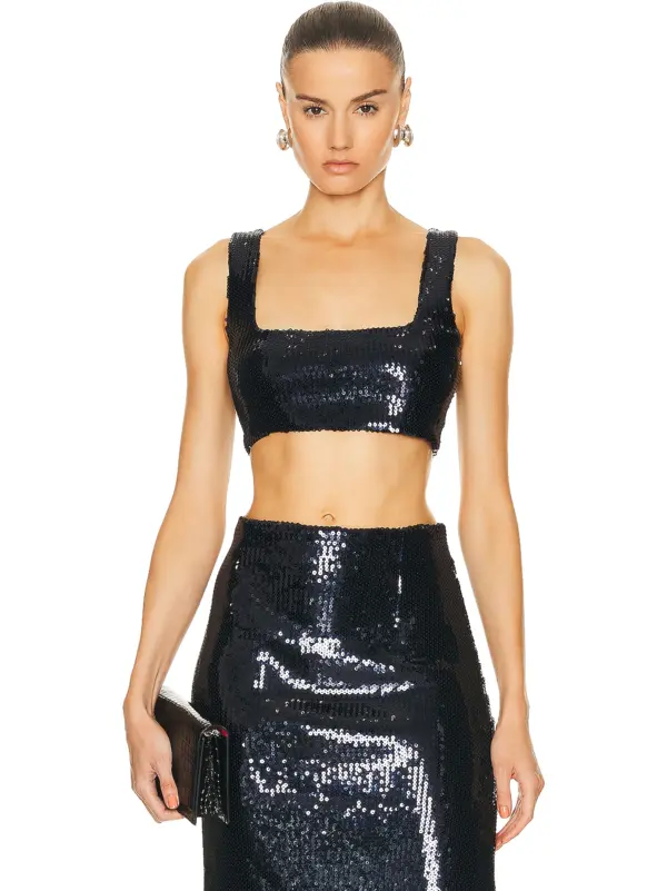 Galvan Beating Heart Crop Top - Black Currant
