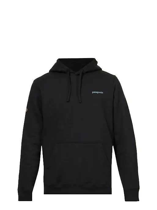 Patagonia Fitz Roy Icon Uprisal Relaxed-fit Cotton-blend Hoody - Ink Black