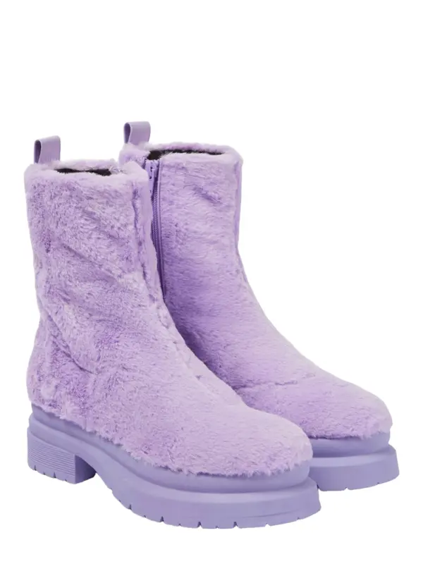 JW Anderson Faux Fur Ankle Boots - Purple