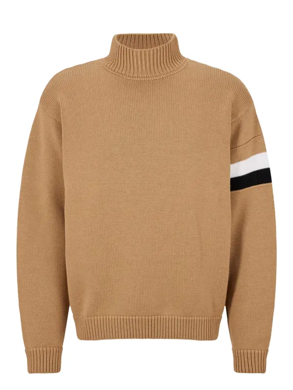 Hugo Boss Wool Signature Stripe Sweater - Beige
