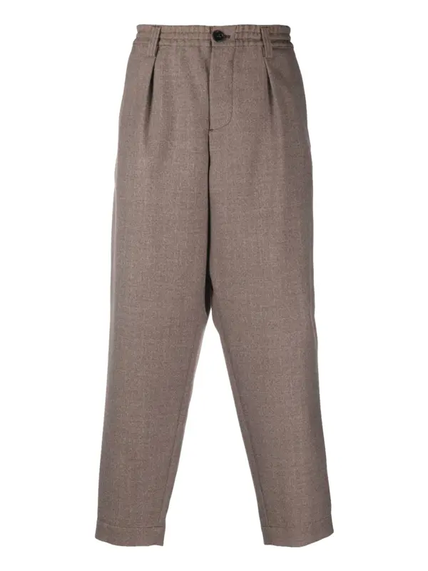 Marni Straight-leg Wool Trousers - Brown