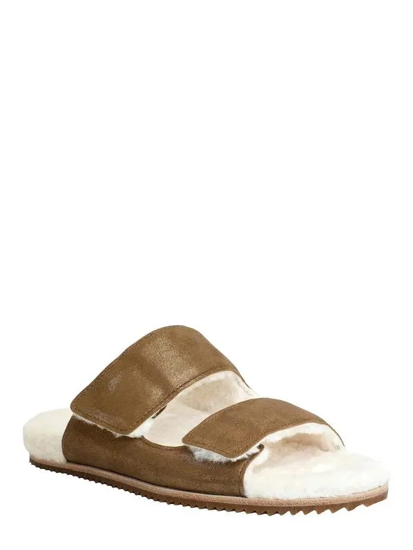REVITALIGN Amelia Faux Fur Lined Slide Slipper - Bison