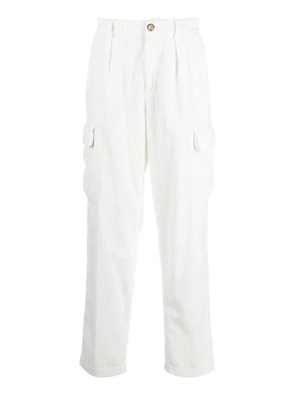 Brunello Cucinelli Corduroy Cargo Trousers - White
