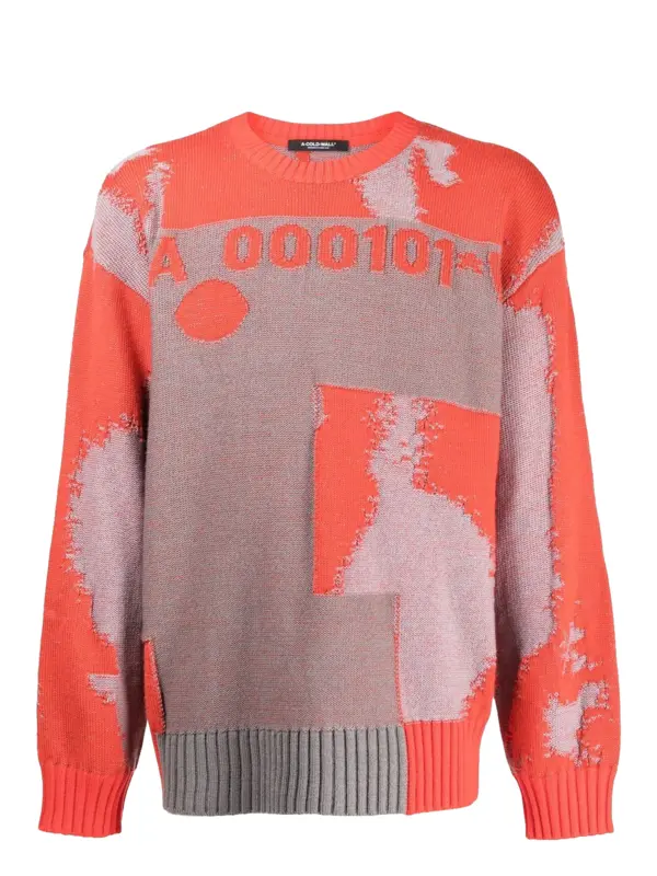 A-COLD-WALL* Erosion Oversized Jumper - Red