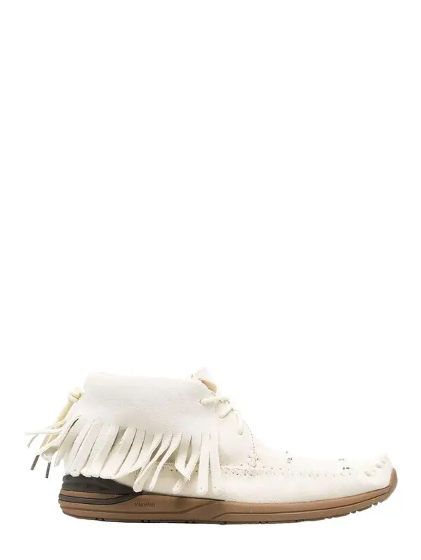 Visvim Shaman-folk Fringed Boots - White