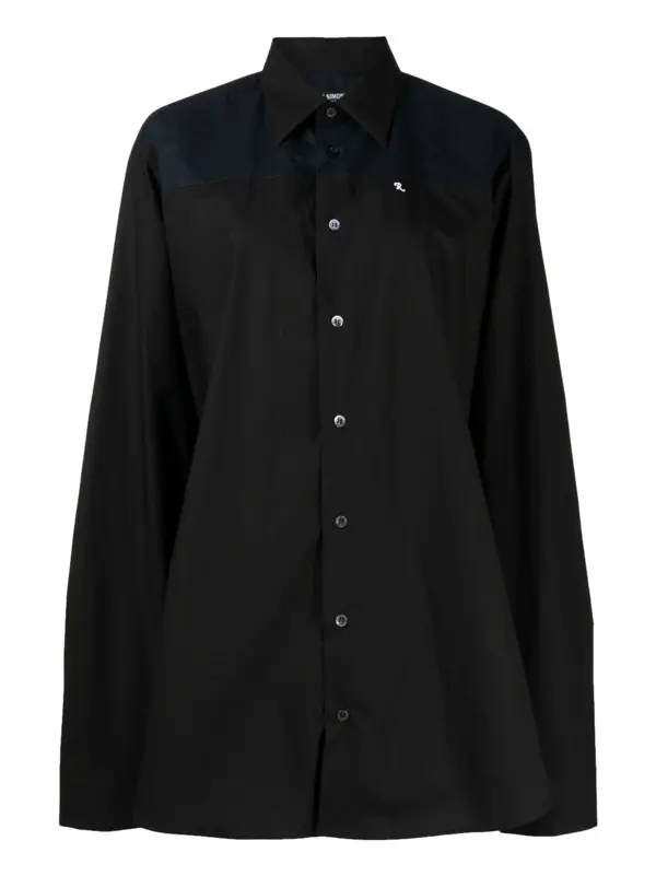 Raf Simons Embroidered Lettering Cotton Shirt - Black