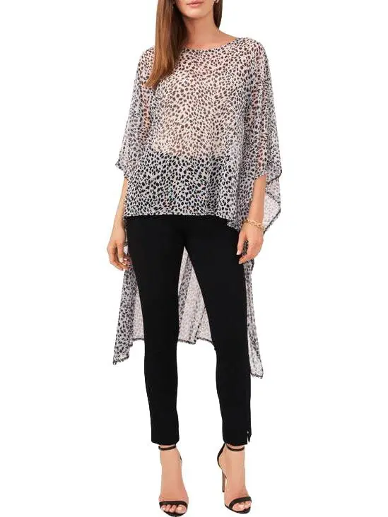 Chaus Printed Mesh High-low Top - White