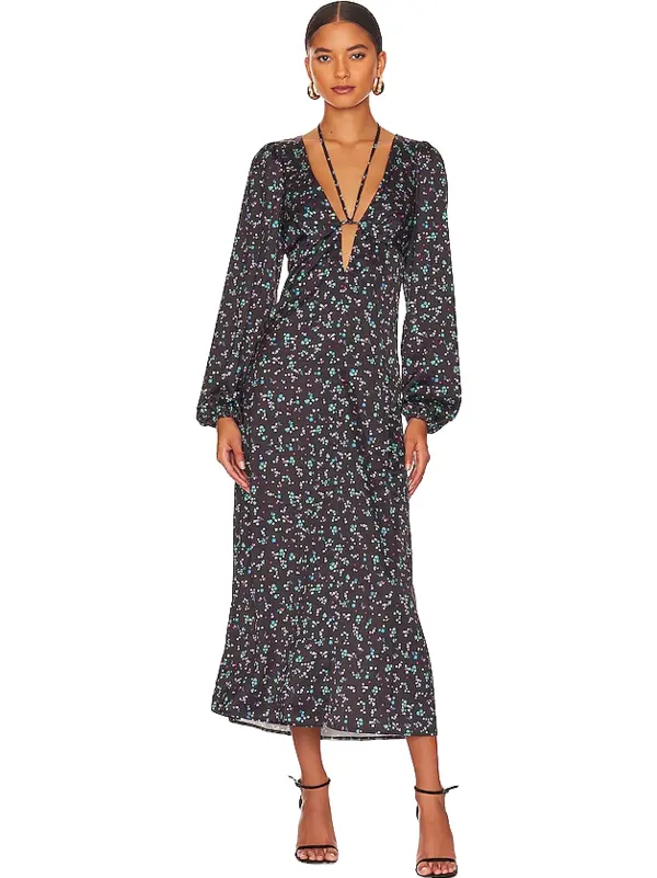 AFRM Portia Dress - Noir Neon Ditsy