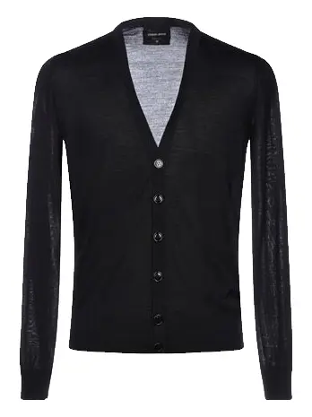 Giorgio Armani Virgin Wool Cardigan - Black