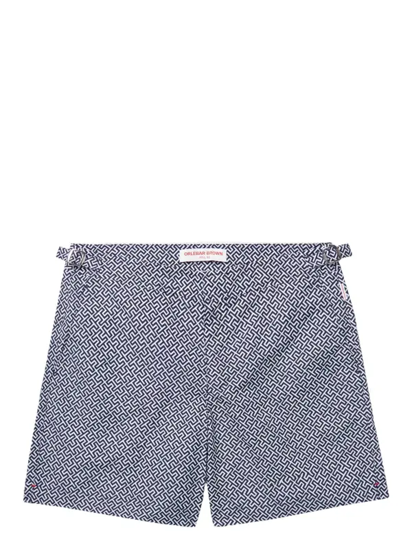 Orlebar Brown Bulldog Straight-leg Mid-length Printed Swim Shorts - Blue