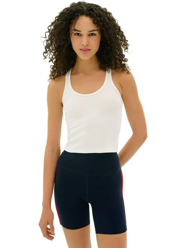 Splits59 Ashby Ribbed Cropped Tank Top - White