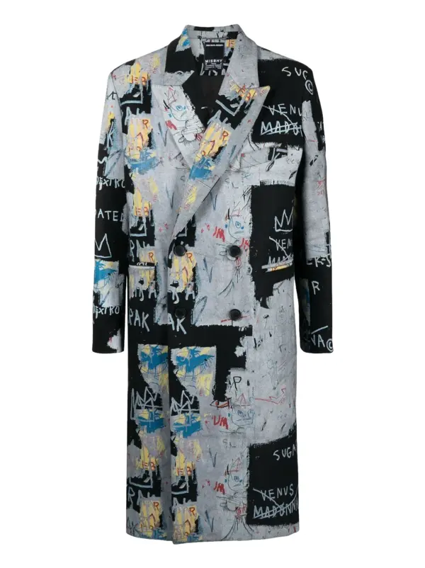 MISBHV Graphic-print Double-breasted Coat - Multicolour
