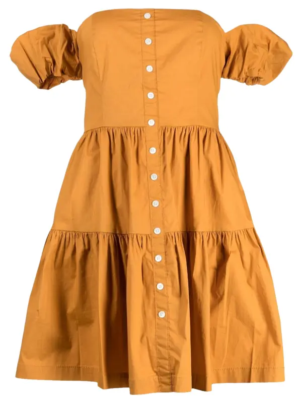 Staud Elio Off-shoulder Mini Dress - Orange