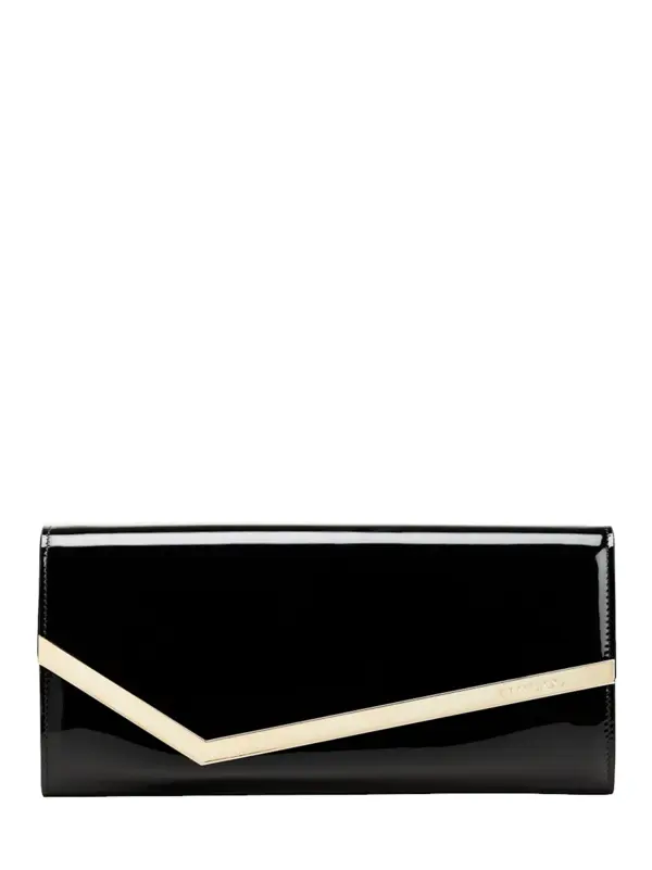 JIMMY CHOO Emmie Flap Clutch - Black Light Gold