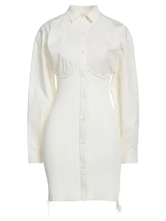 ANDREĀDAMO Mini Shirt Dress - White