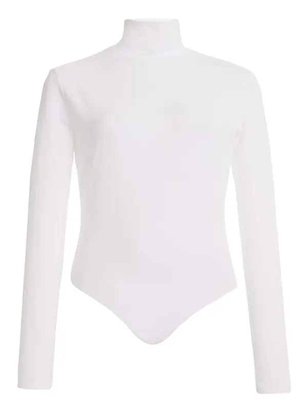 Another Tomorrow Turtleneck Long Sleeve Bodysuit - White