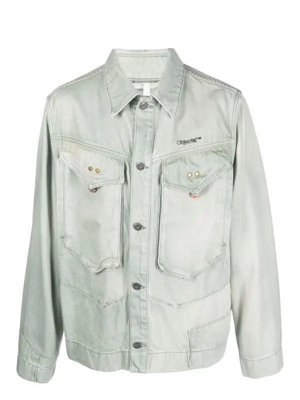 OBJECTS IV LIFE Logo-embroidered Denim Jacket - Green