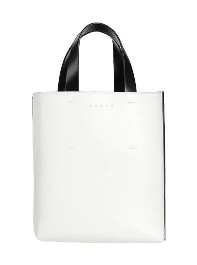 Marni Handbag In Bovine Leather With Multicolor Pattern - White