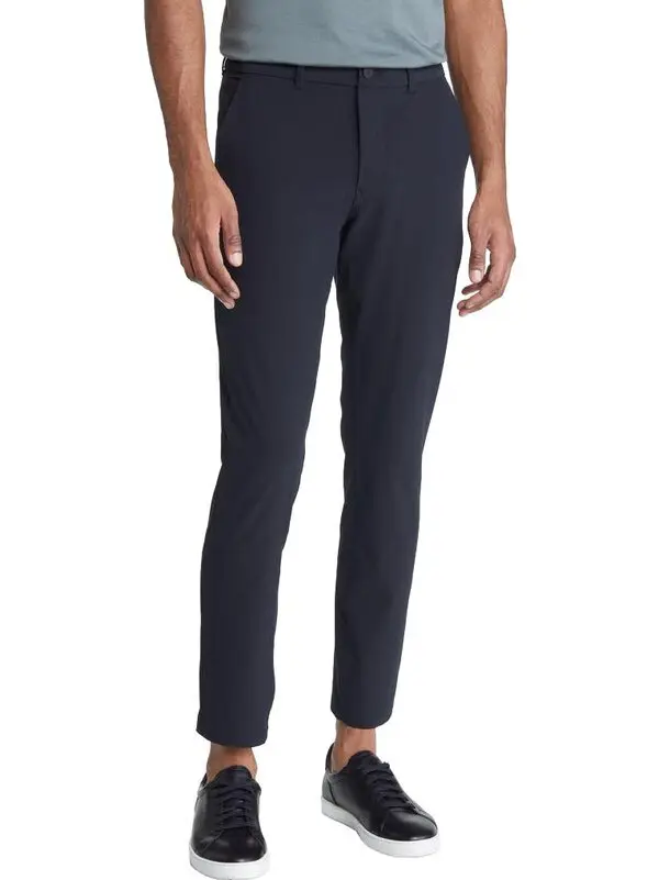 Mizzen+main Helmsman Slim Fit Stretch Flat Front Golf Pants - Black Solid