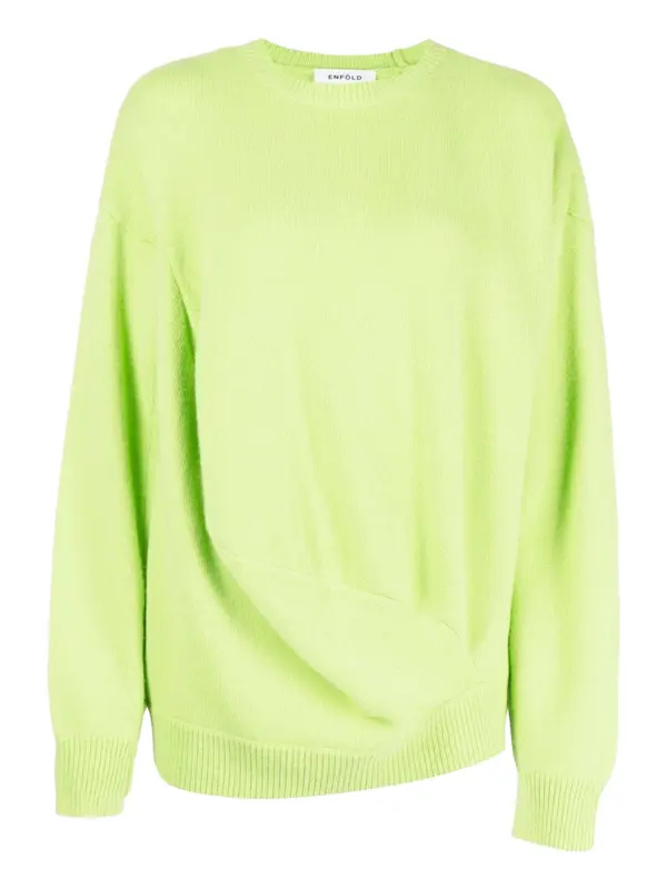 ENFOLD Slouched-knit Sweatshirt - Green