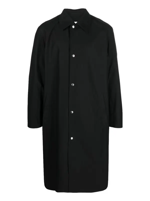 JIL SANDER Logo-print Cotton Coat - Black