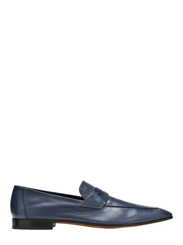 Berluti Lorenzo Leather Penny Loafers - Navy
