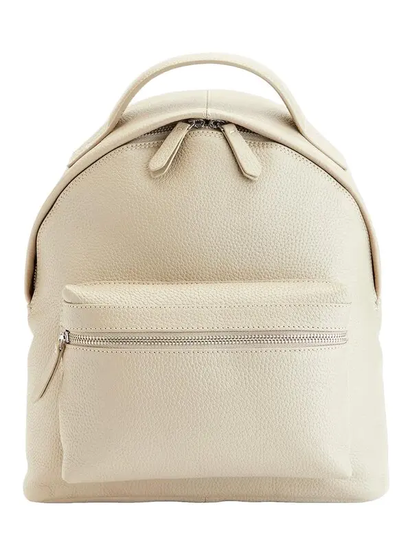 ROYCE NEW YORK Personalized Leather Travel Backpack - Taupe