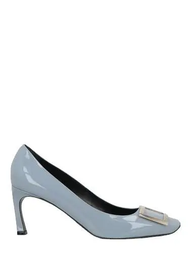 ROGER VIVIER Pumps In Leather With Appliqués - Grey