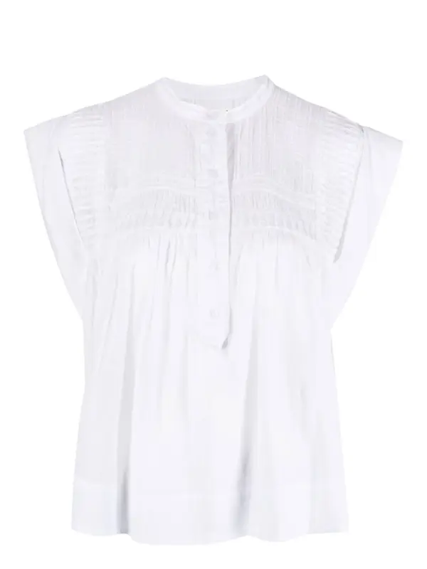 MARANT ETOILE Leaza Pleated Blouse - White