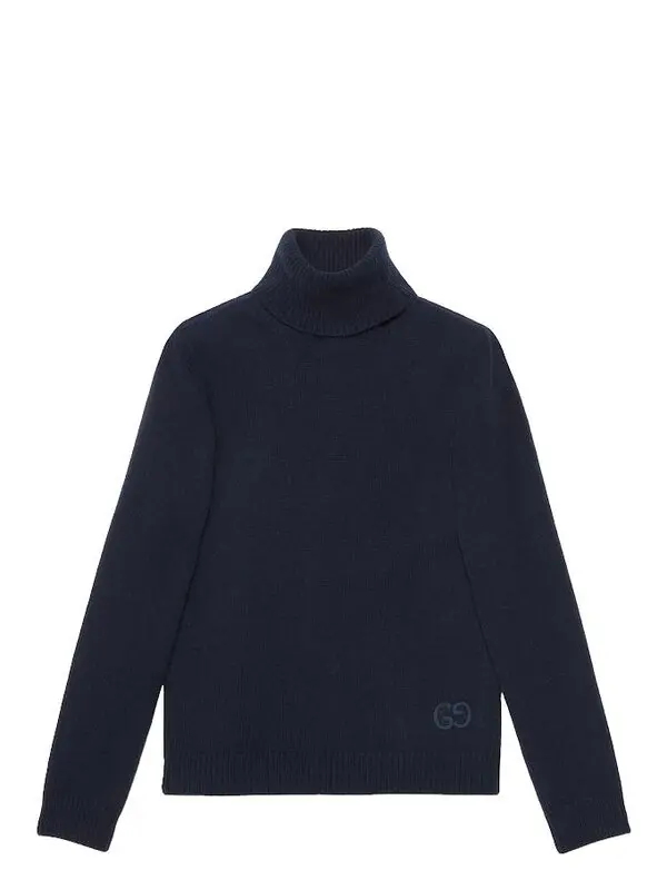 Gucci Cashmere Knit Turtleneck Sweater - Blue