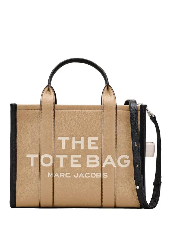 Marc Jacobs Medium Leather Tote Bag - Camel Multi