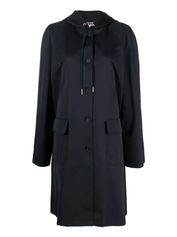 Thom Browne Single-breasted Mid-length Parka - Blue
