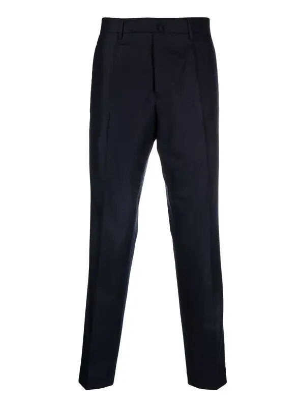 DELL'OGLIO Tapered-leg Wool Trousers - Blue