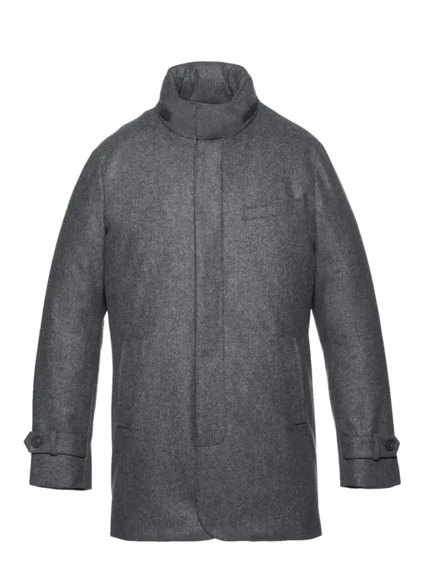NORWEGIAN WOOL Down-filled Car Coat - Grey