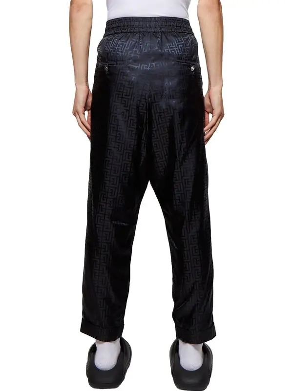 Balmain Monogram Nylon Tapered Pants - Noir Black