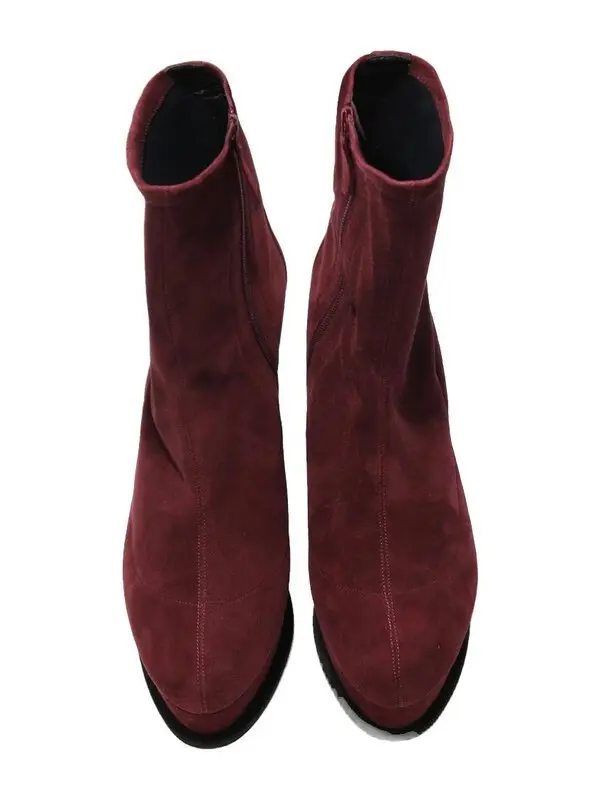 Pierre Hardy Tina Heeled Ankle Boots - Burgundy