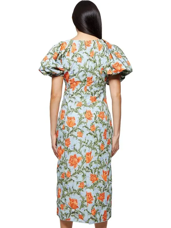 Agua Bendita Camelia Midi Dress - Blue