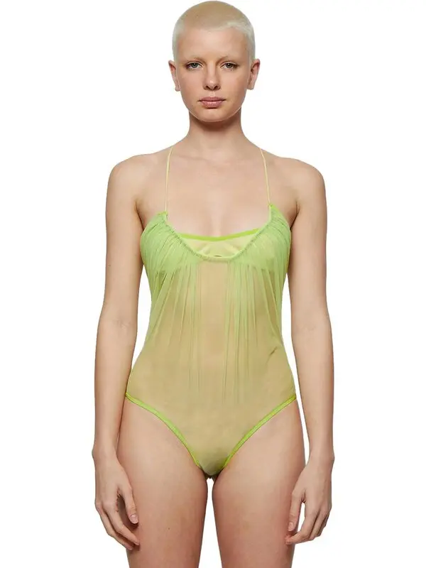 NENSI DOJAKA Gathered Cami Bodysuit - Lime