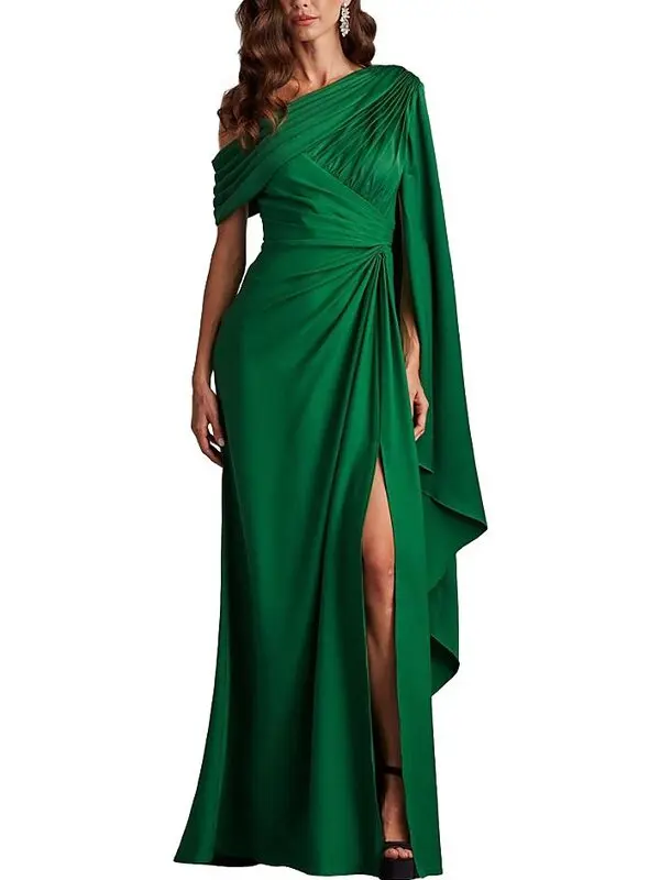 Tadashi Shoji Ember Cape Sleeve Gown - Green