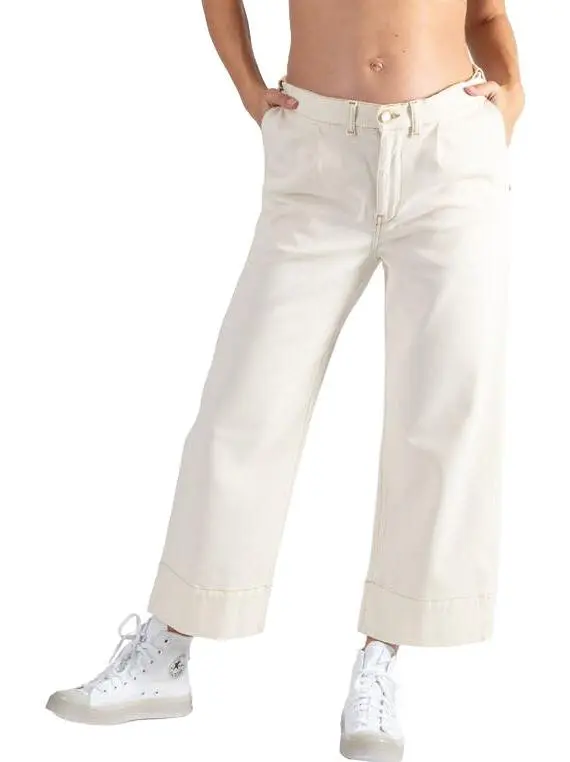 CACHE COEUR Jill Crop Wide Leg Maternity Jeans - Beige