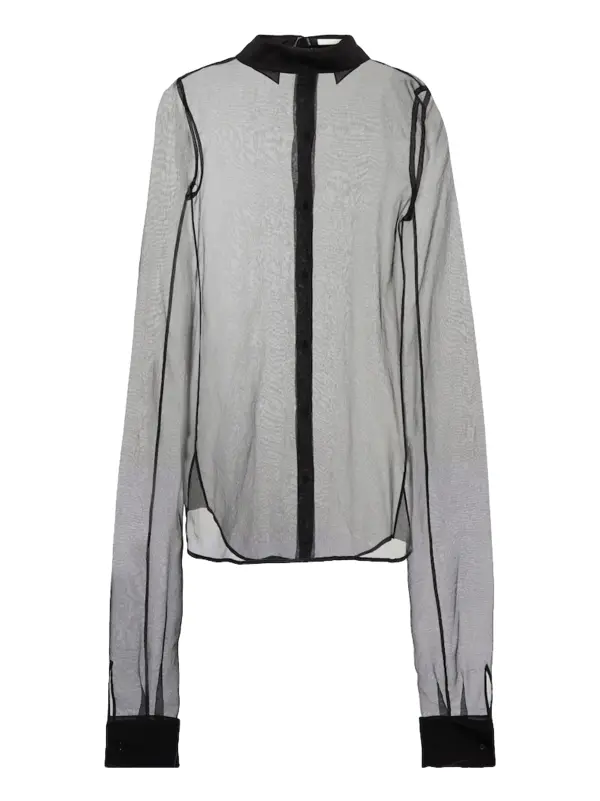 THE ROW Alastor Silk Organza Blouse - Black