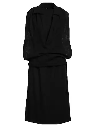 MAISON MARGIELA Midi Wool & Silk Blend Dress - Black