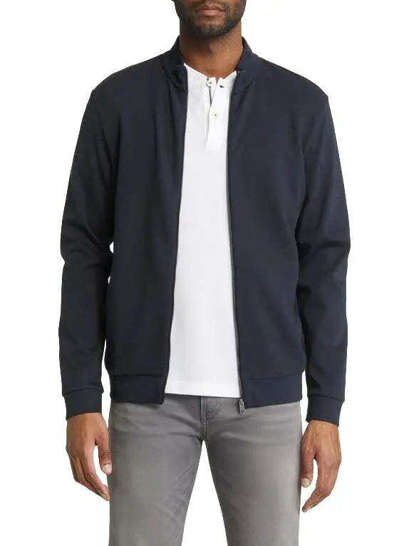 Hugo Boss Skiles Cotton Zip-up Jacket - Dark Blue