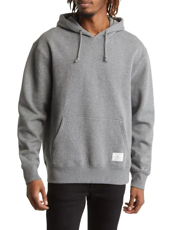 Alpha Industries Essential Hoodie Sweatshirt - Medium Charcoal Heather