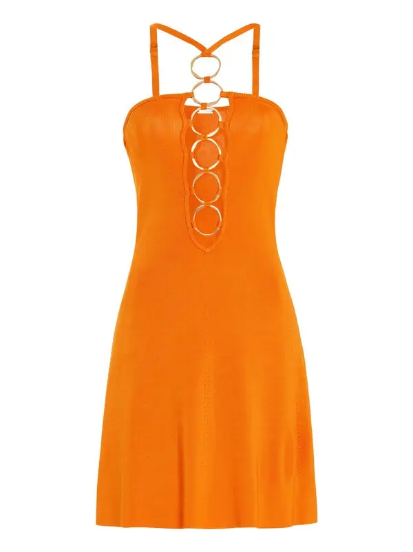 Cult Gaia Delilah Knit Mini Dress - Orange