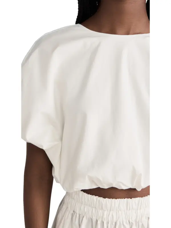 Mikoh Opihi Bubble Sleeve Crop Top - Bone