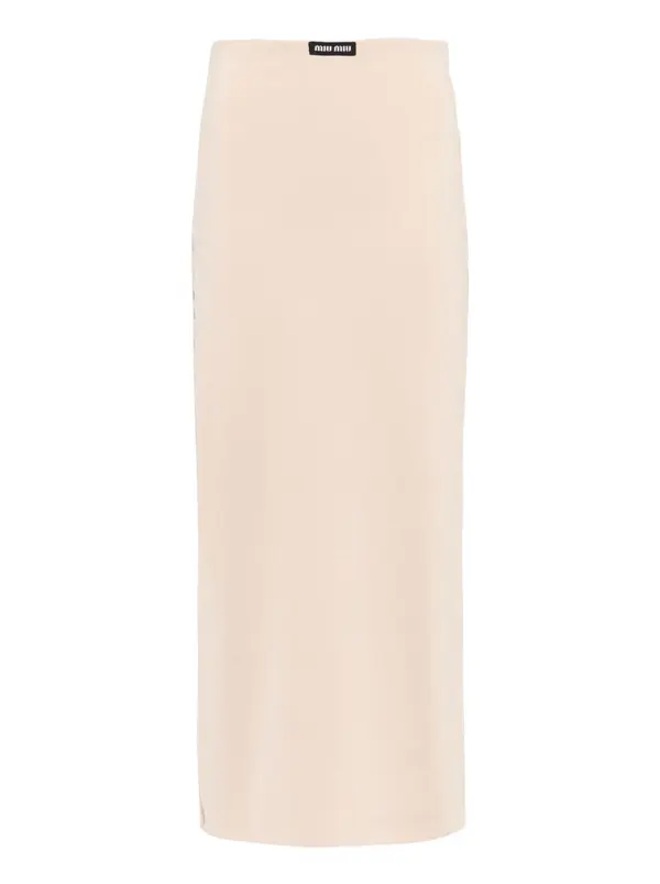 Miu Miu High-waist Midi Skirt - Neutrals