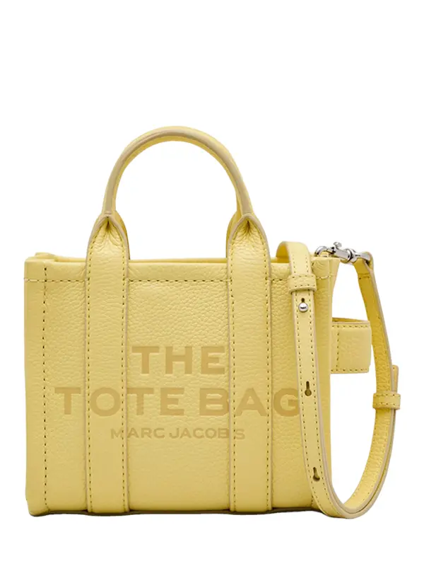 Marc Jacobs Leather Crossbody Tote - Custard