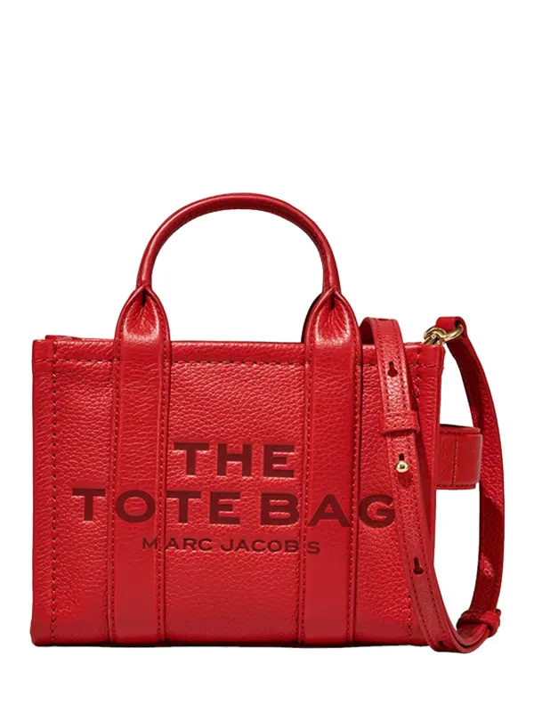 Marc Jacobs Leather Crossbody Tote - True Red